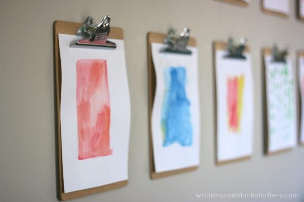 How to Make a Clipboard Wall - white house black shutters