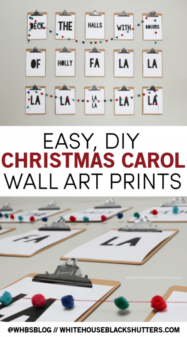 DIY Christmas Carol Wall Prints